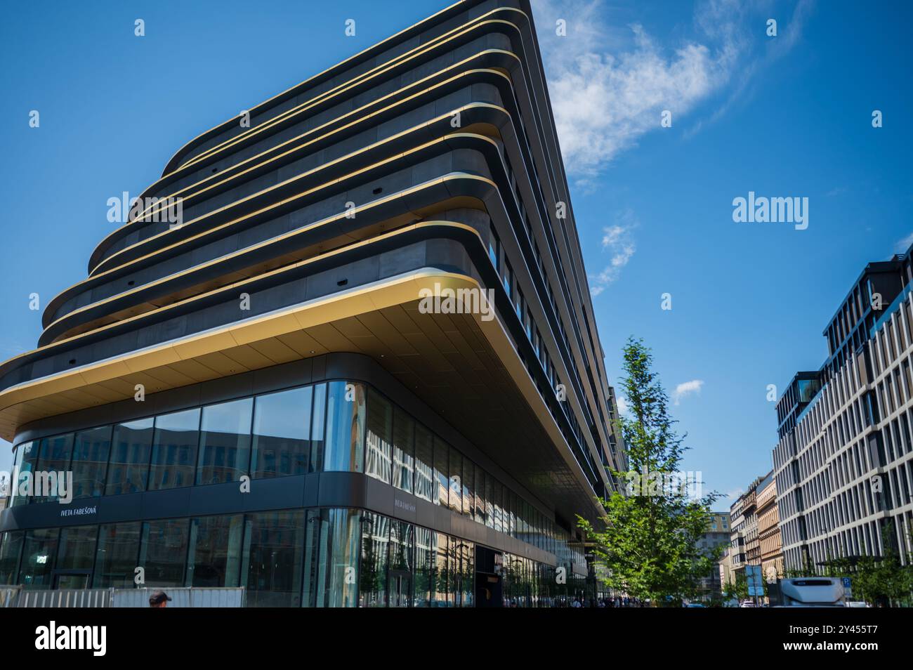 Masaryčka building by Zaha Hadid Architects in Prague Stock Photo - Alamy