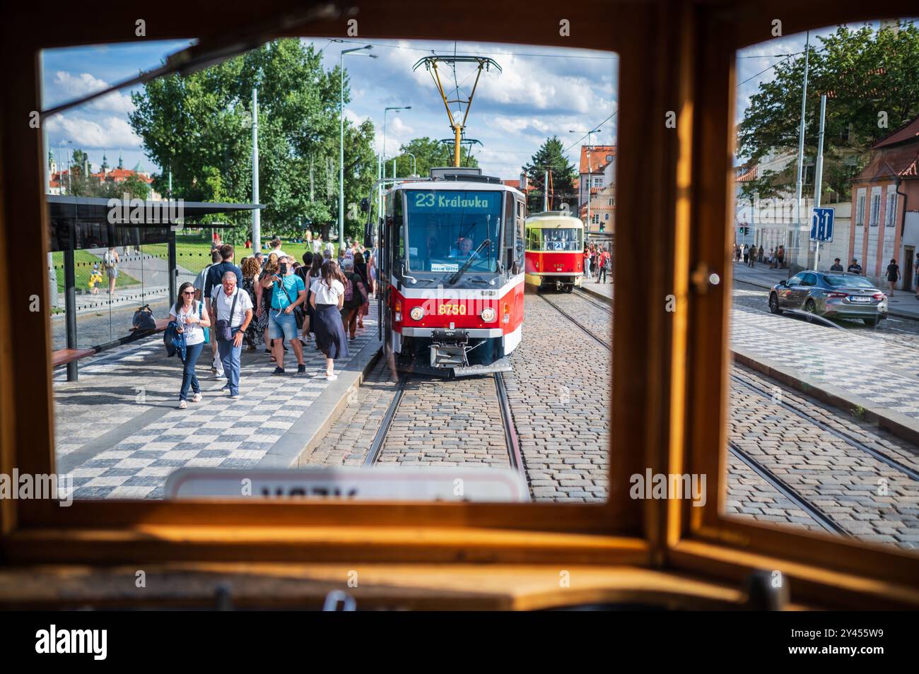 Historic Tram Line 41, restored from 1930, with real tram conductor ...
