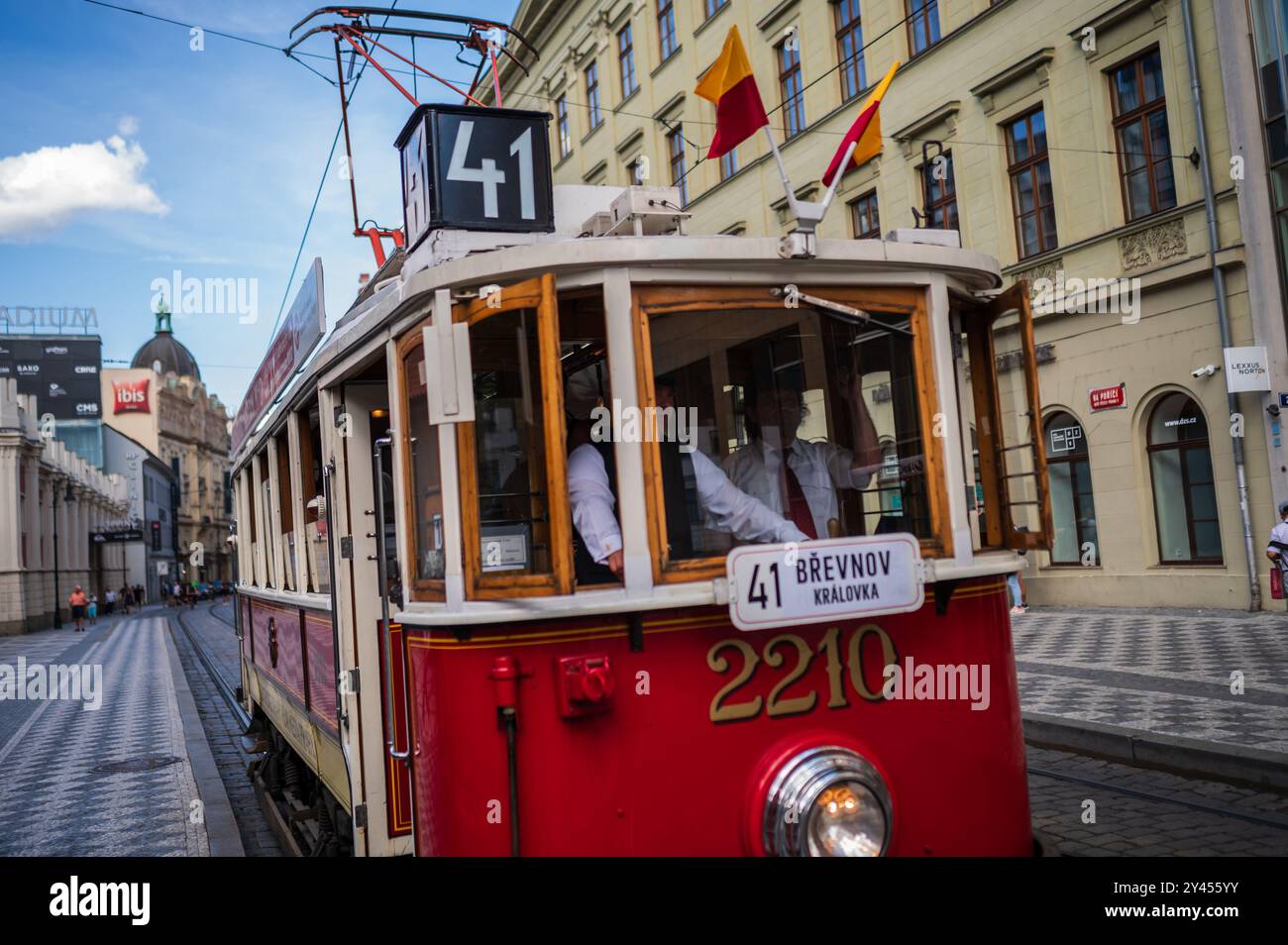 Historic Tram Line 41, restored from 1930, with real tram conductor ...
