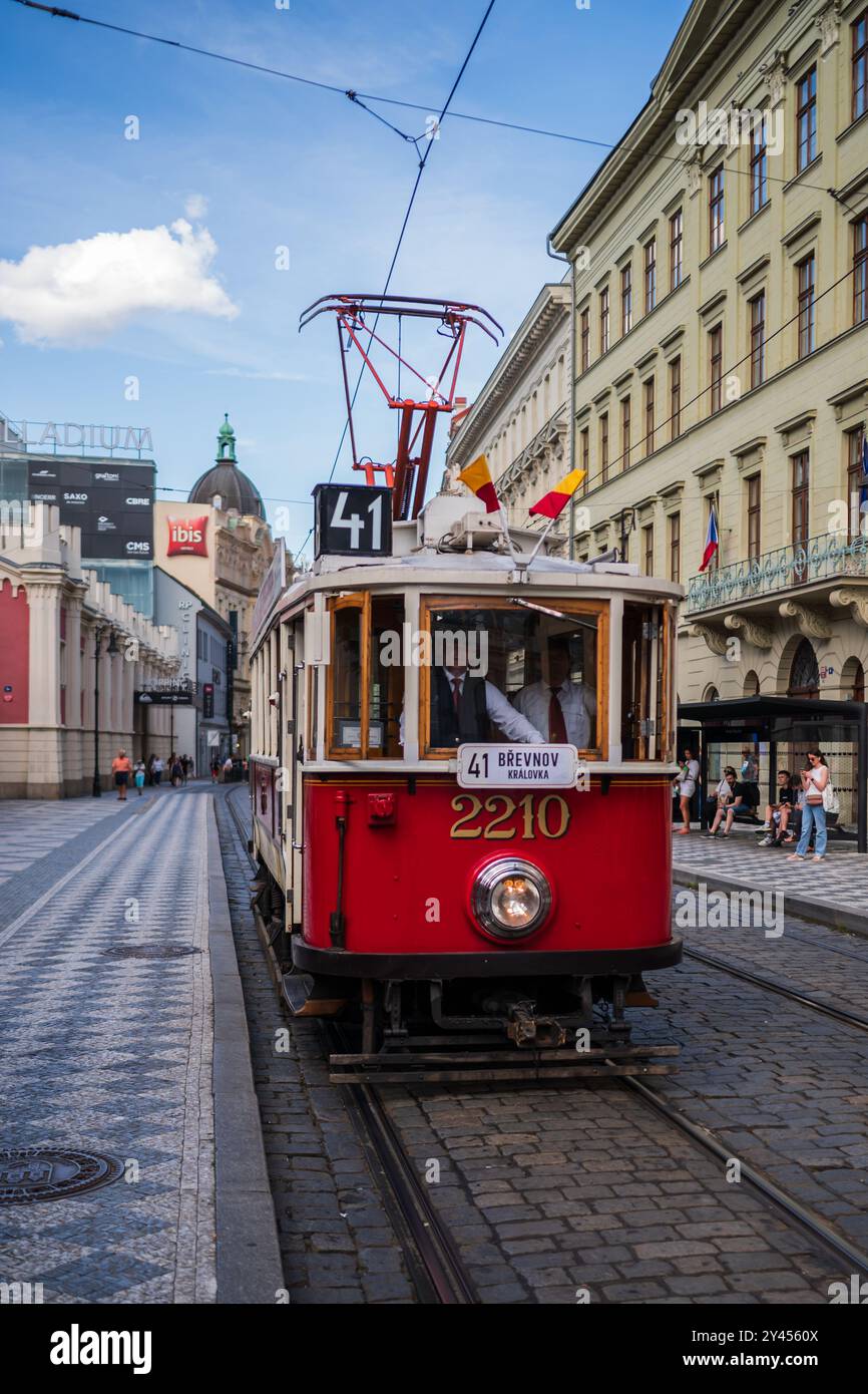 Historic Tram Line 41, restored from 1930, with real tram conductor ...