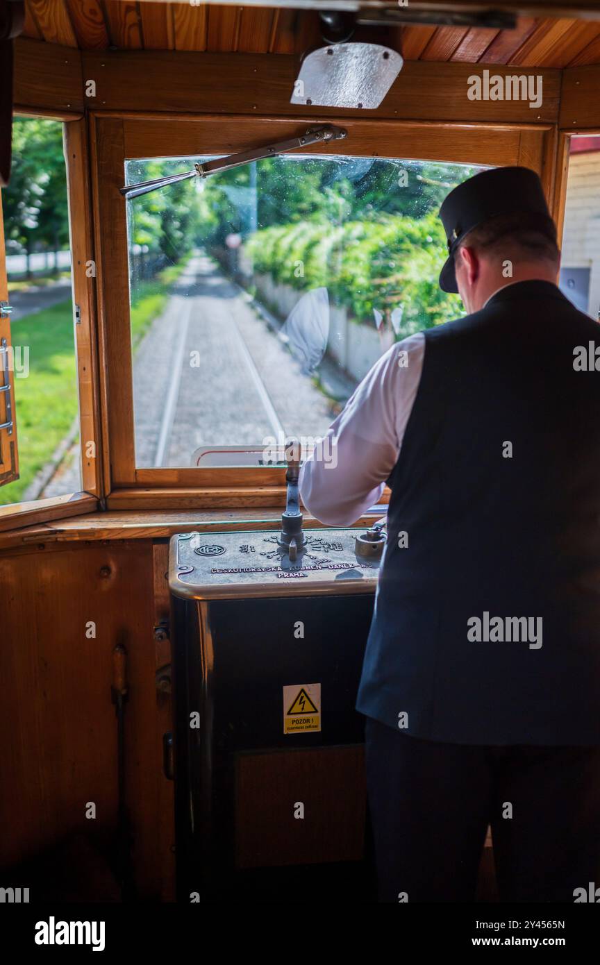 Historic Tram Line 41, restored from 1930, with real tram conductor ...