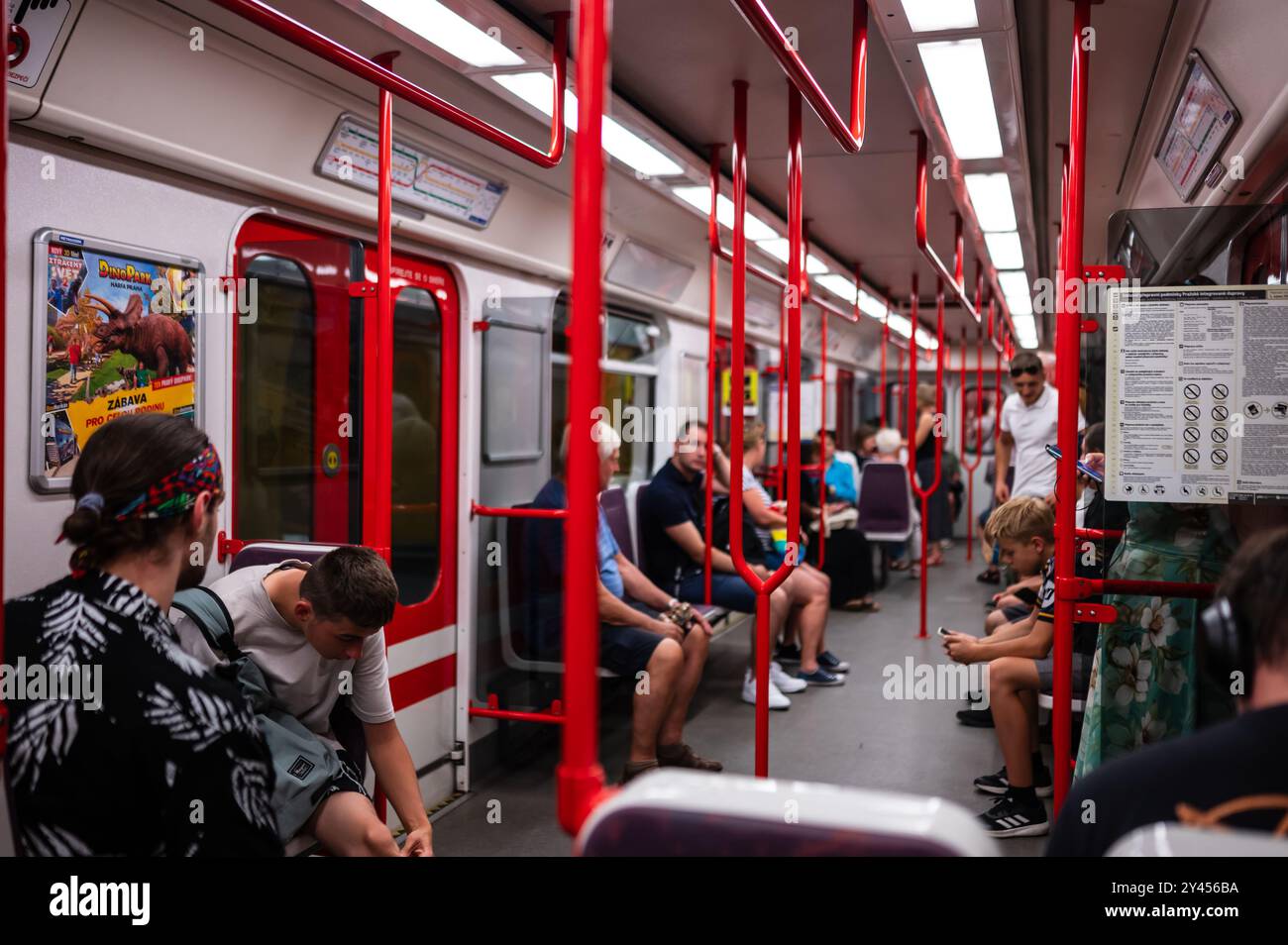 Interior of Prague Metro wagon Stock Photo - Alamy