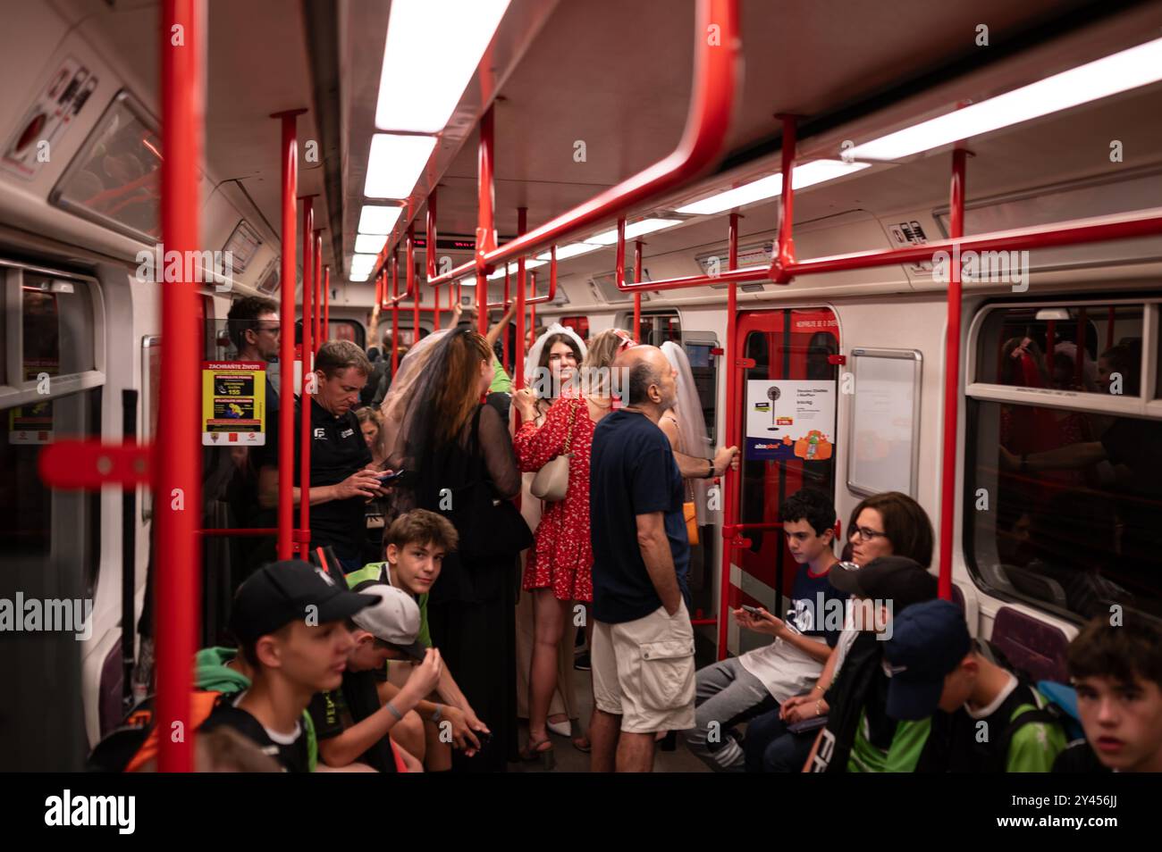 Interior of Prague Metro wagon Stock Photo - Alamy