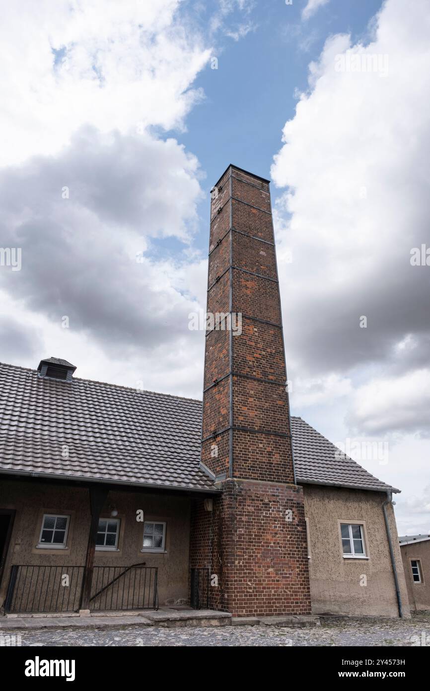 Buchenwald concentration camp. Outside view of the crematorium with ...