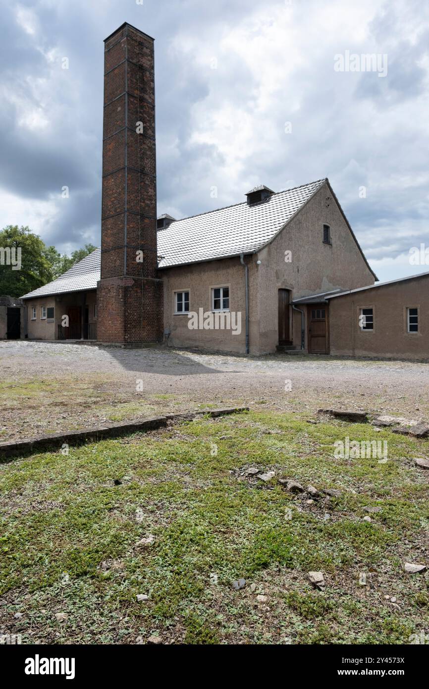 Buchenwald concentration camp. Outside view of the crematorium. In the ...