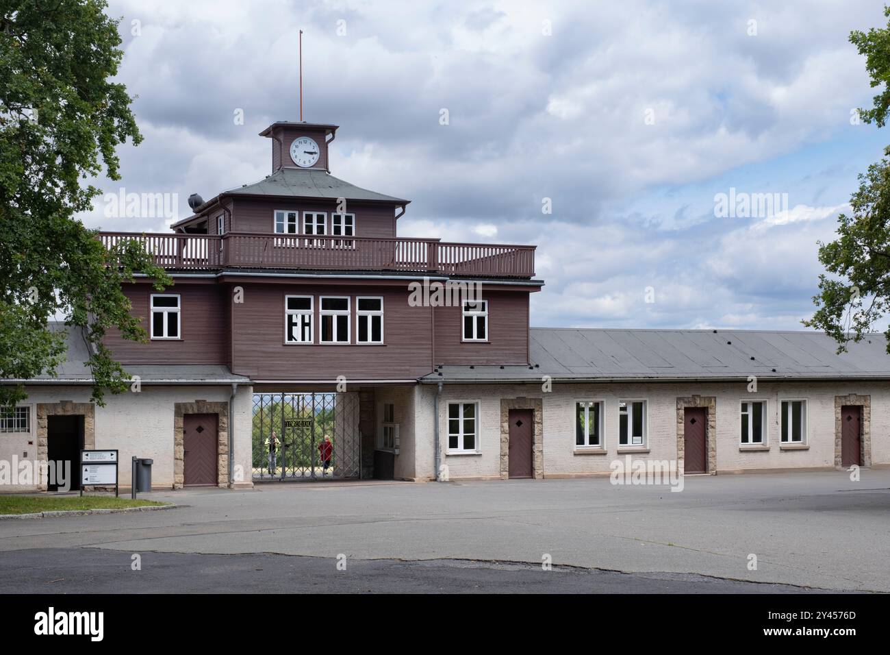 Buchenwald concentration camp entrance gate building with guard ...