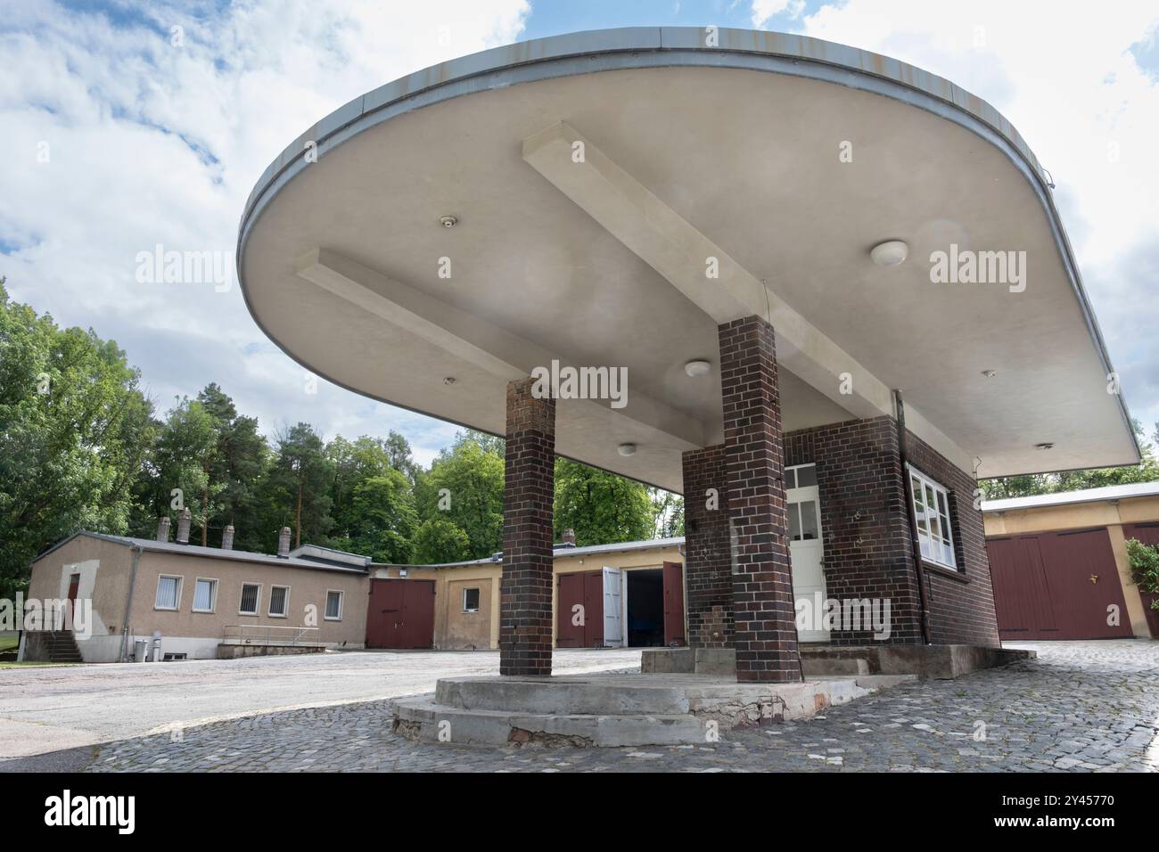 Garages and filling station of the SS Military Command in concentration ...