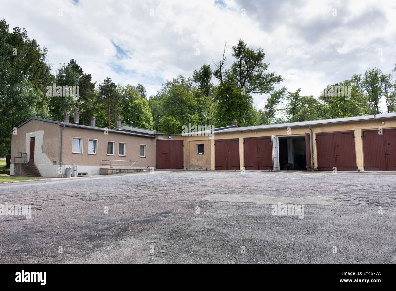 Garages of the SS Military Command in concentration camp Buchenwald ...