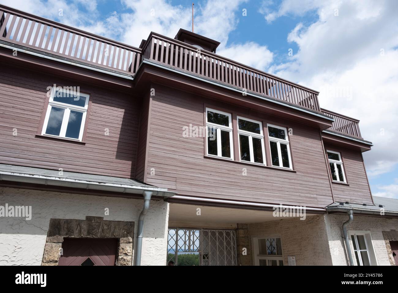 Buchenwald concentration camp entrance gate building with guard ...