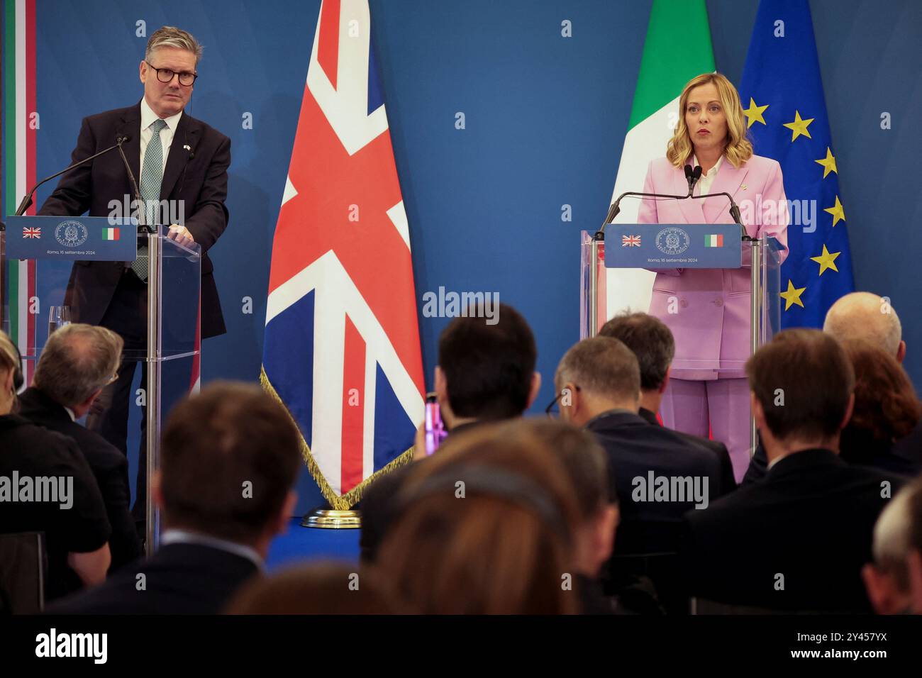 Prime Minister Sir Keir Starmer with Italian Prime Minister Giorgia ...