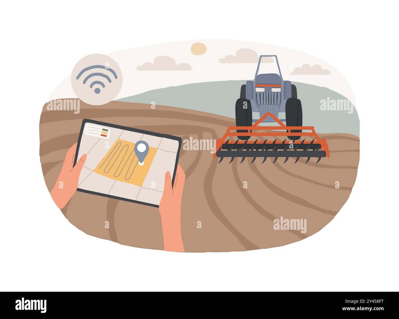 Remote machine navigation isolated cartoon vector illustrations Stock ...