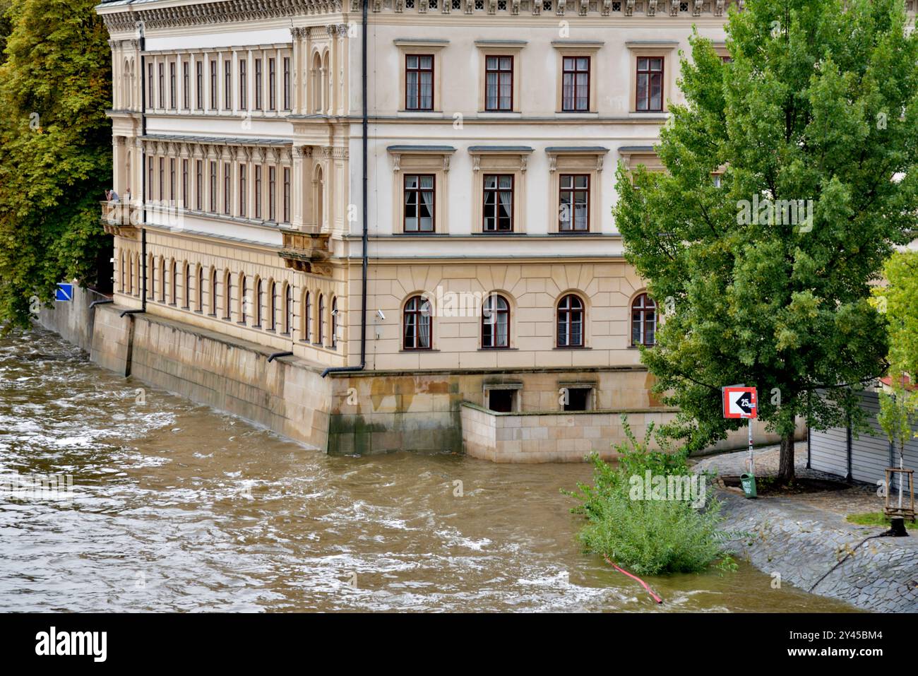 High water levels on Vltava river after storm Boris caused floods in ...