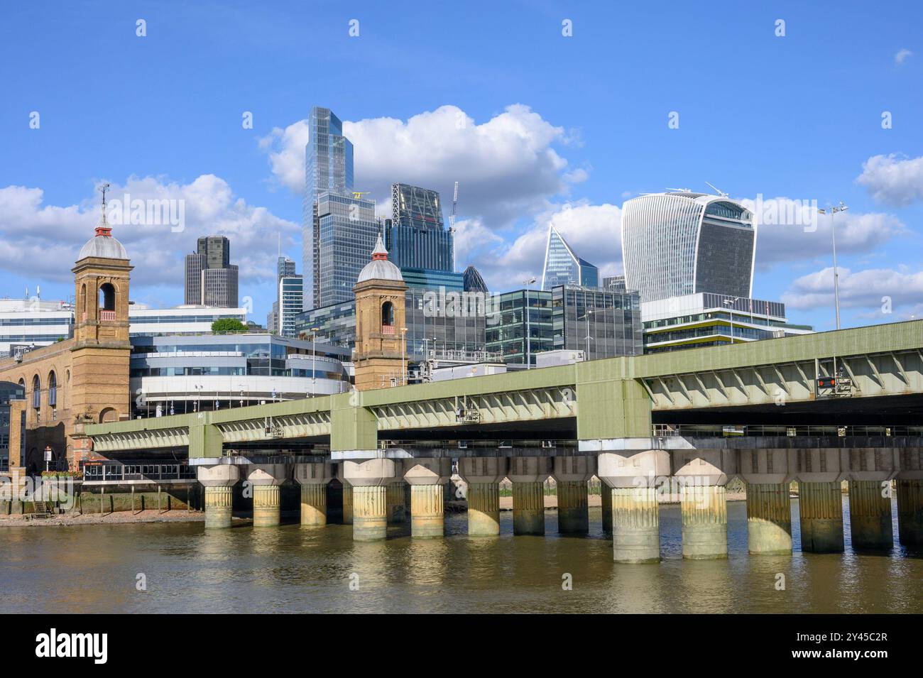 London, UK. Cannon Street Station, the skyline of the City of London ...