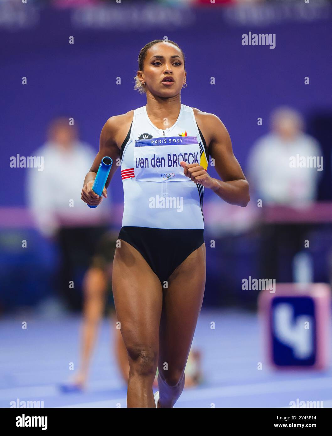 Naomi Van Den Broeck participating in the 4X400 meters relay at the ...