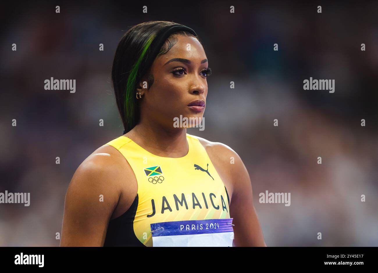 Stacey-Ann Williams participating in the 4X400 meters relay at the ...