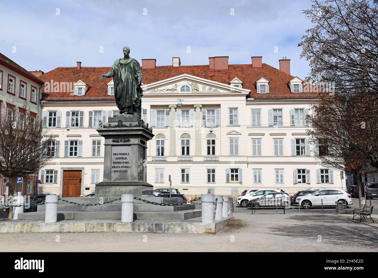 Bronze statue on stone plinth of Kaiser Franz II & I, the Last Holy ...