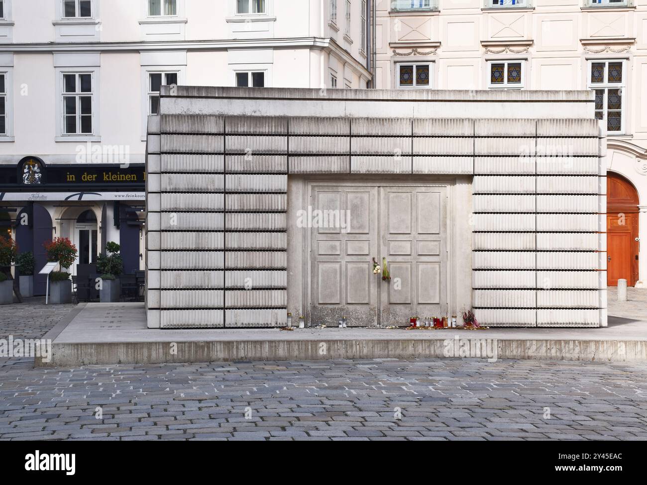 Vienna, Holocaust Memorial, A reinforced concrete sculpture of an ...