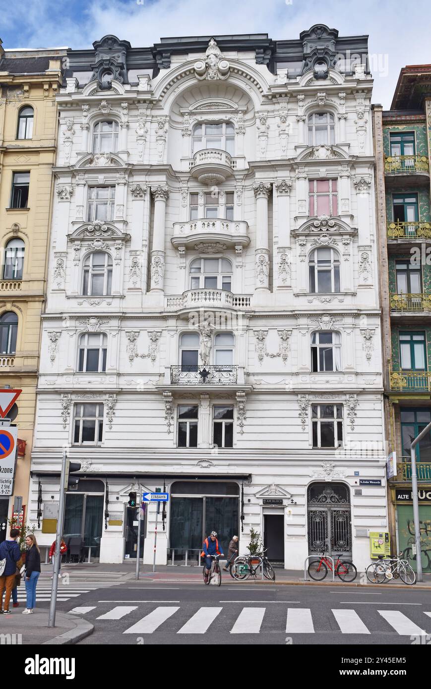 Typical late C19th, Historicist style, white painted apartment building ...