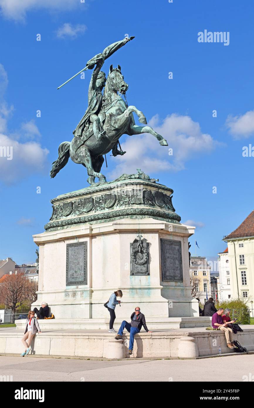 Bronze equestrian statue of Field-Marshall Archduke Karl, victor at ...