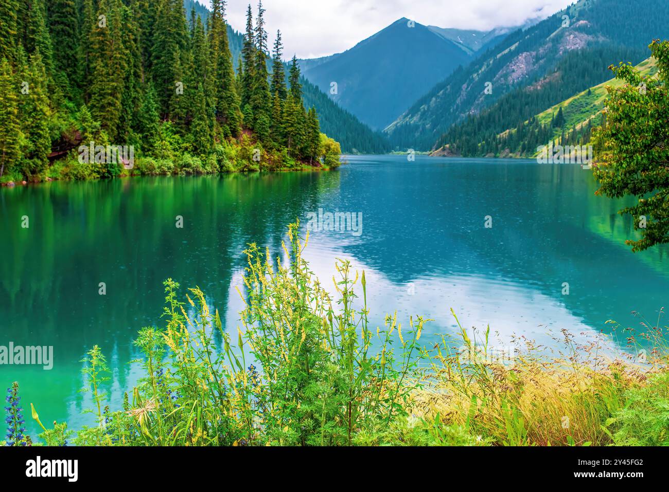 Lake Kolsay is located on the north slope of the Tian Shan Mountains ...