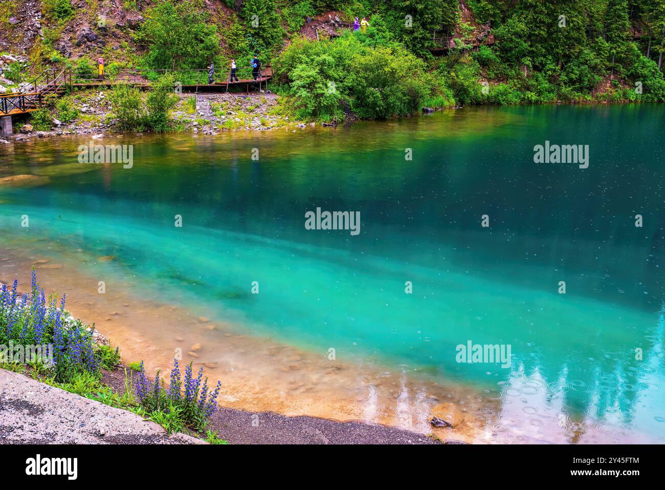 Lake Kolsay is located on the north slope of the Tian Shan Mountains ...