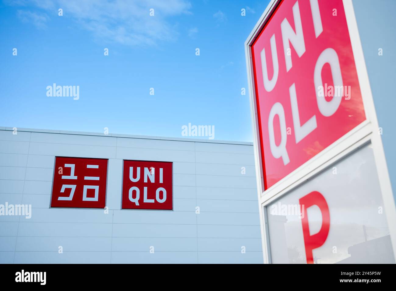 Uniqlo shop building in Orio, Kitakyushu, Fukuoka, Japan Stock Photo ...
