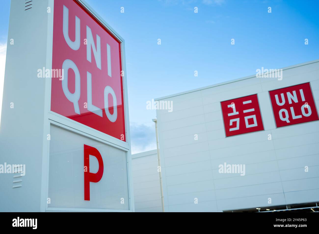 Uniqlo shop building in Orio, Kitakyushu, Fukuoka, Japan Stock Photo ...