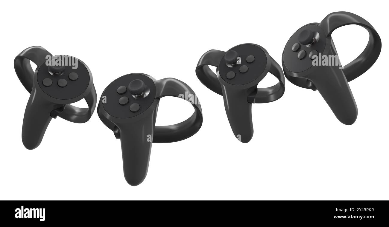 Virtual reality controllers for online and cloud gaming isolated on ...