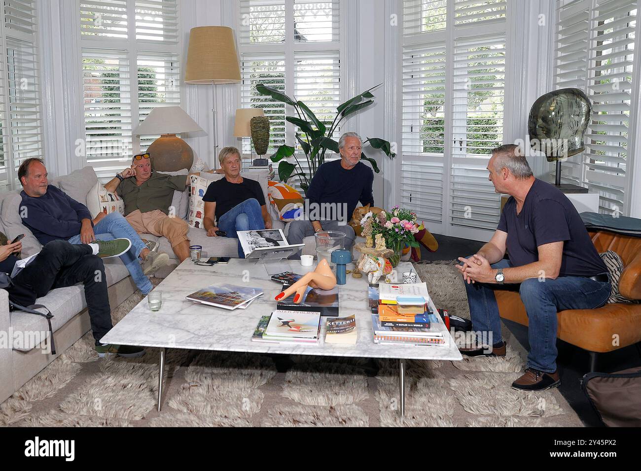 SCHEVENINGEN, 16-09-2024 , Podcast Rob Jansen , Rene van der Gijp , Wim ...