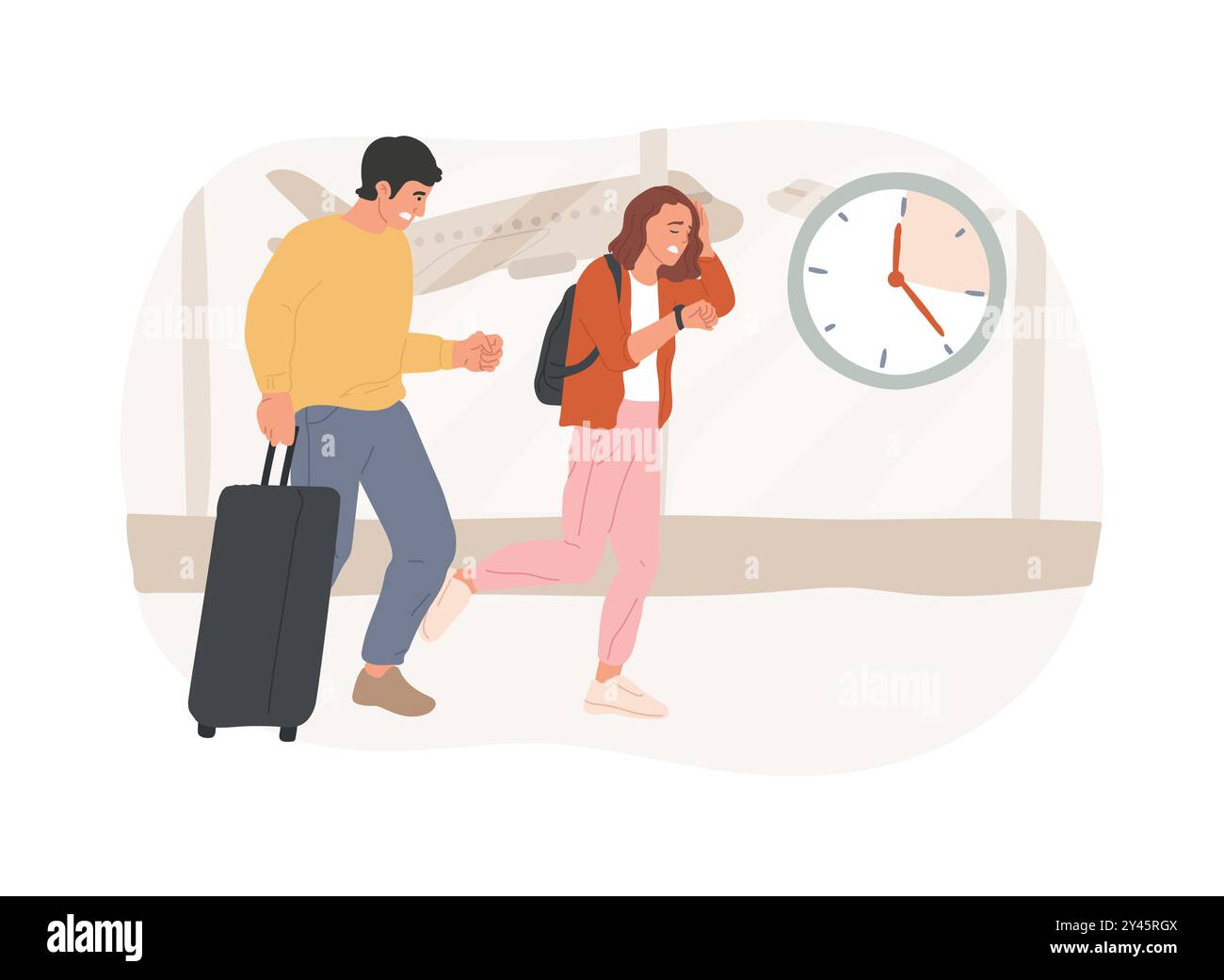 Being late for the flight isolated cartoon vector illustrations Stock ...