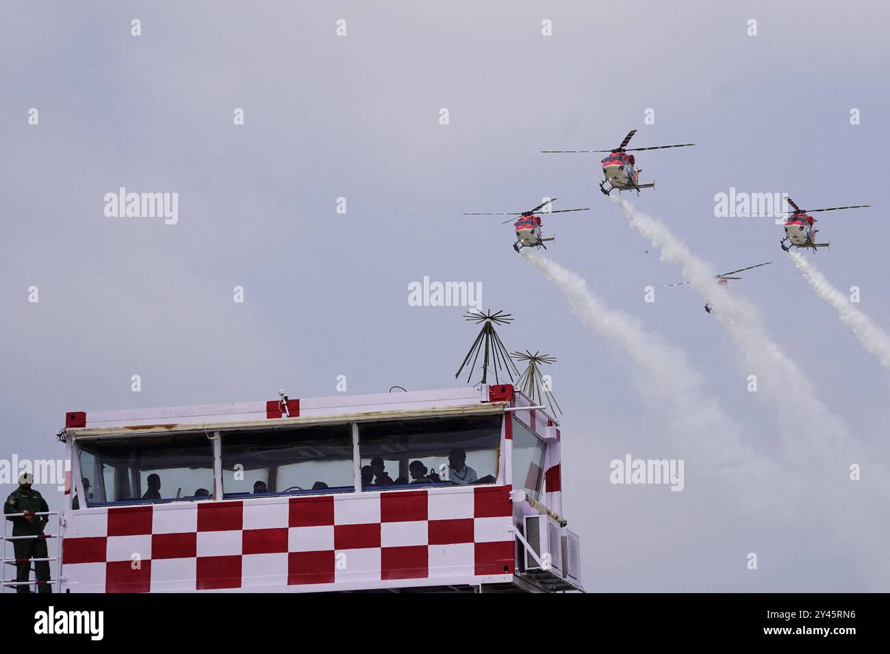 Sarang Helicopter Display Team of the Indian Air Force (IAF) perform ...
