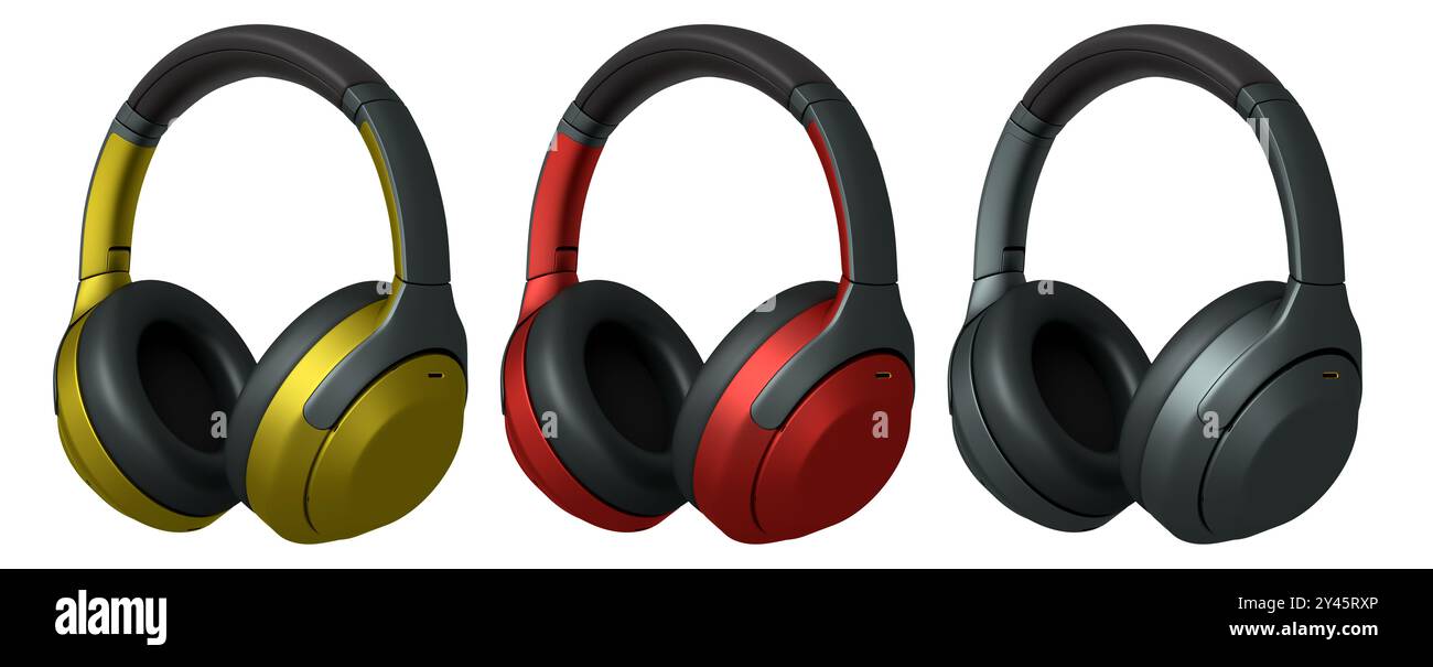 Stylish gaming headsets for immersive sound experiences isolated on ...