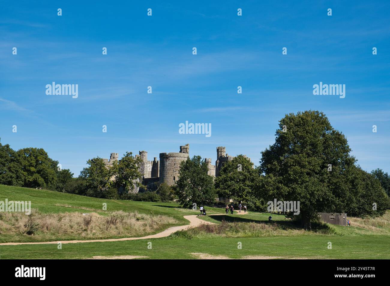 Exterior view of the 14th Century Bodiam Castle in East Sussex Stock ...