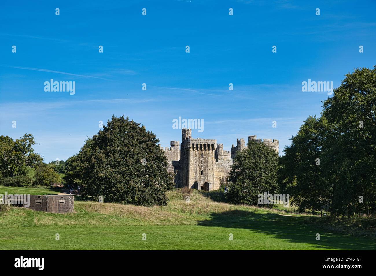 Exterior view of the 14th Century Bodiam Castle in East Sussex Stock ...