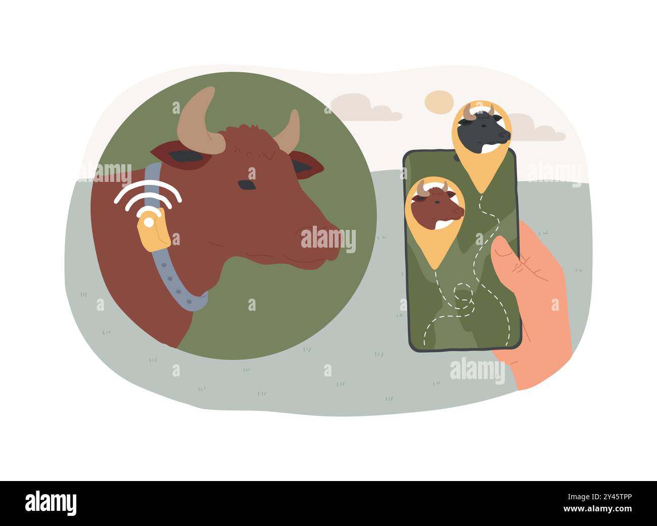 GPS tracking collars isolated cartoon vector illustrations Stock Vector ...