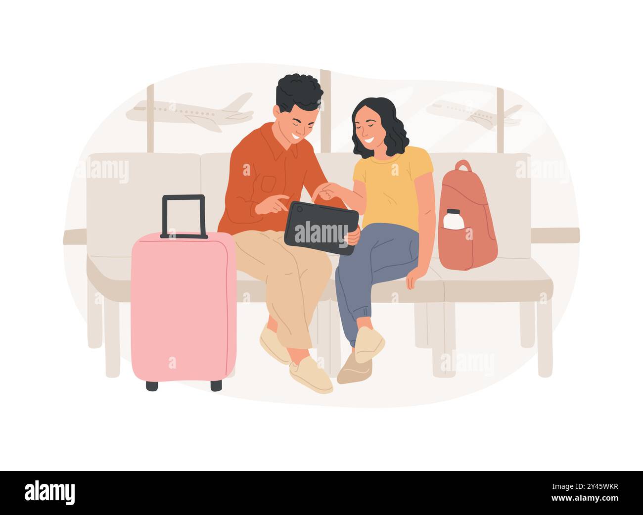 Waiting for boarding isolated cartoon vector illustrations Stock Vector ...