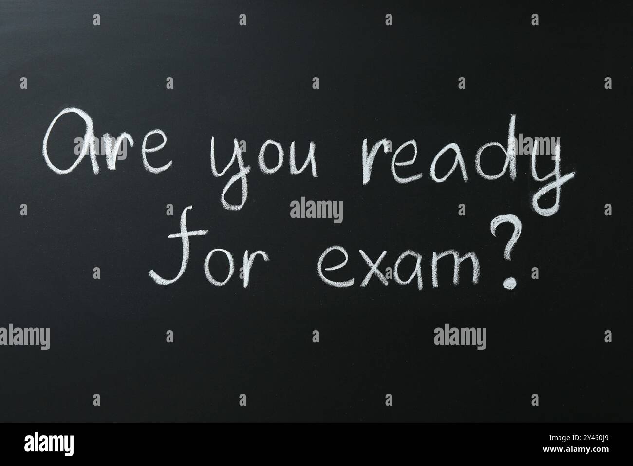 Chalkboard with question Are You Ready For Exam Stock Photo - Alamy