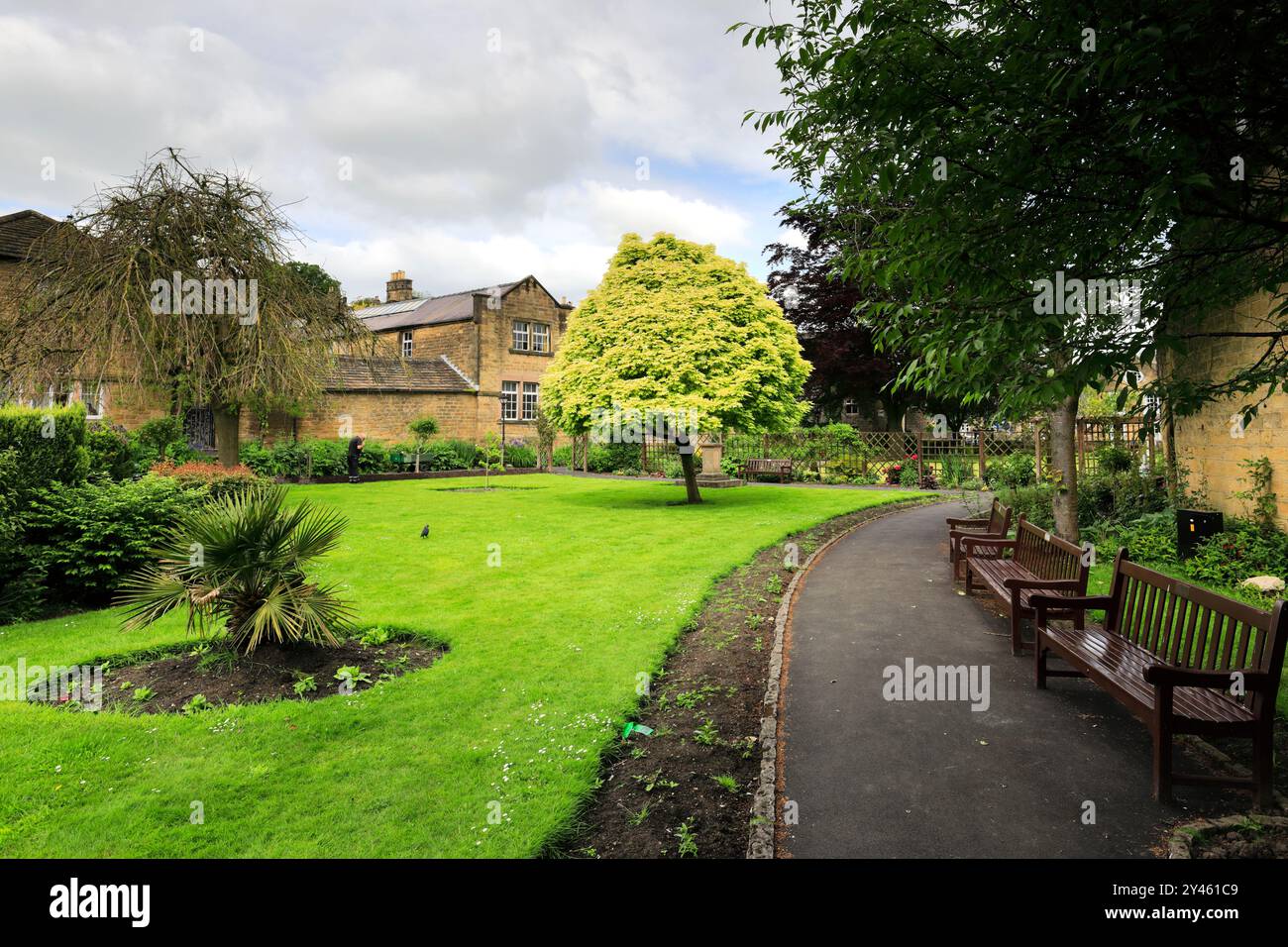 View over the Bath Gardens at Bakewell Town, Peak District National ...