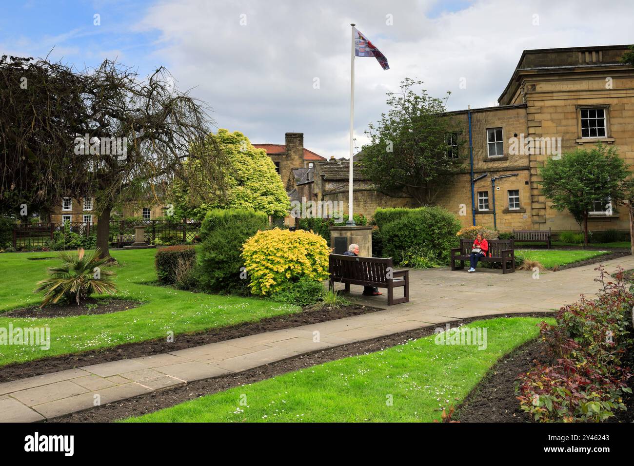 View over the Bath Gardens at Bakewell Town, Peak District National ...