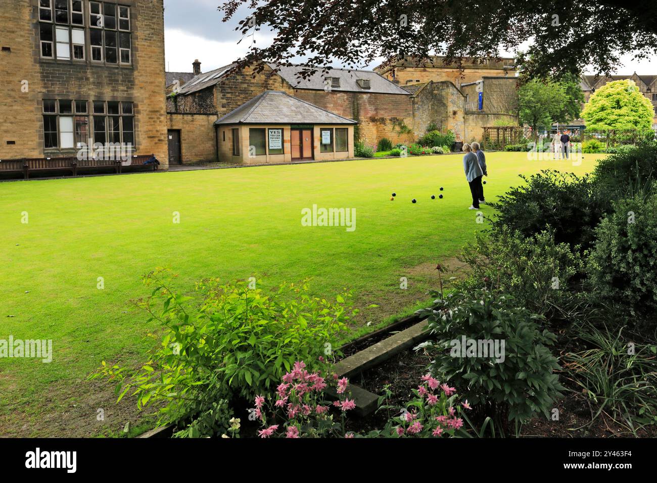 View over the Bath Gardens at Bakewell Town, Peak District National ...