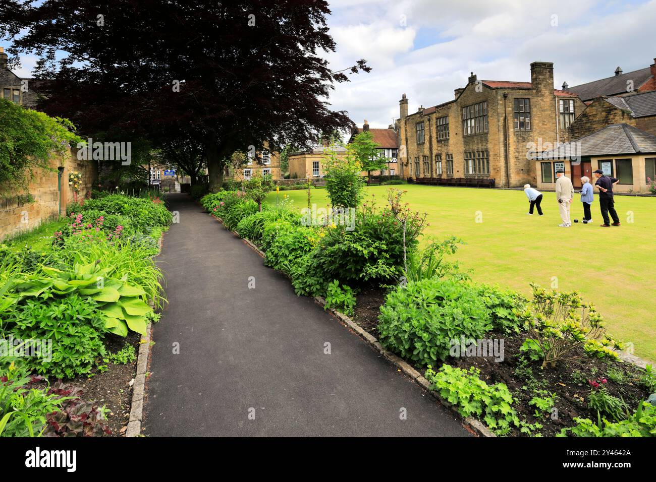 View over the Bath Gardens at Bakewell Town, Peak District National ...