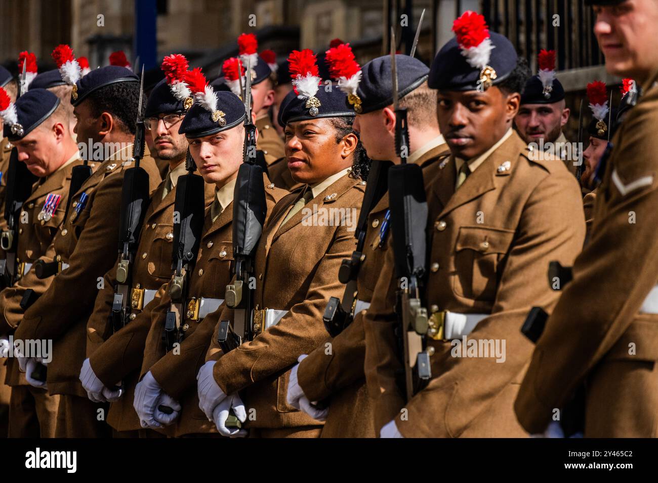 London, UK. 16 Sep 2024. The Royal Regiment of Fusiliers march through ...