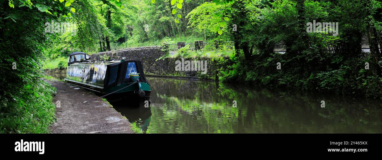 Narrowboats at the Peak Forest canal basin, Whaley Bridge (Gateway to ...