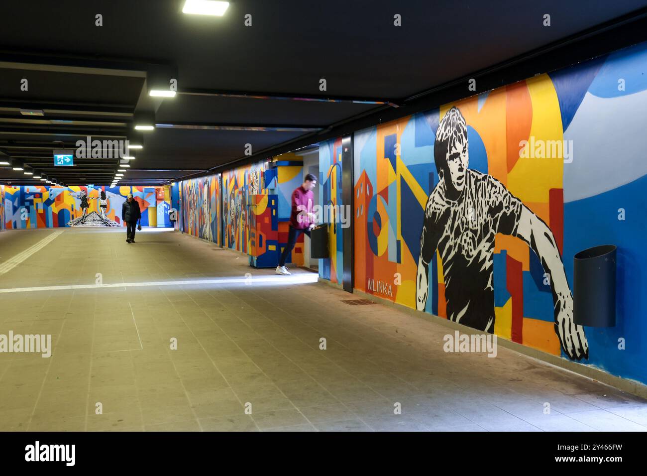 Zagreb, Croatia. 16th Sep, 2024. Trnsko underpass is painted with ...