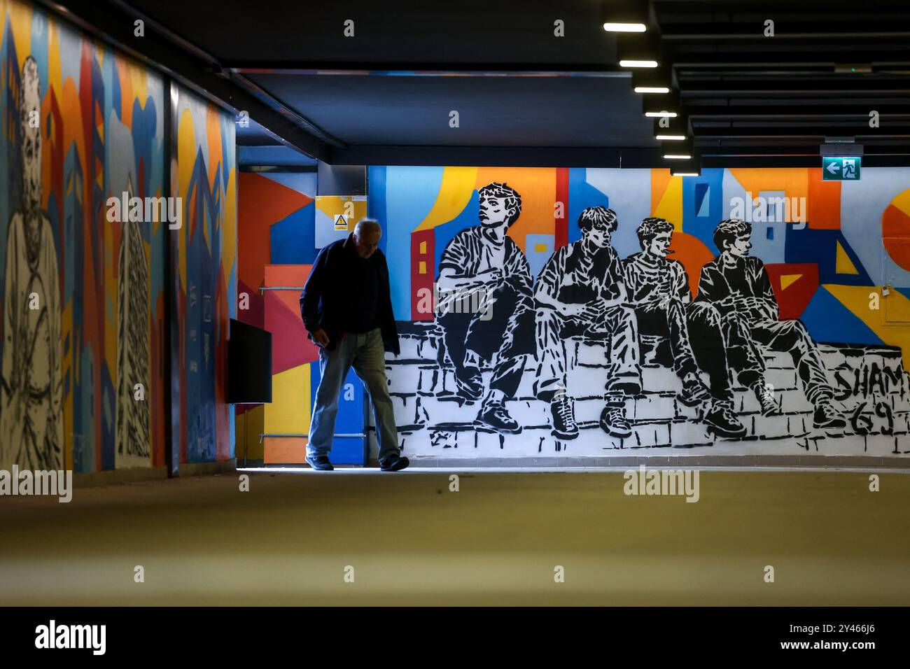 Zagreb, Croatia. 16th Sep, 2024. Trnsko underpass is painted with ...