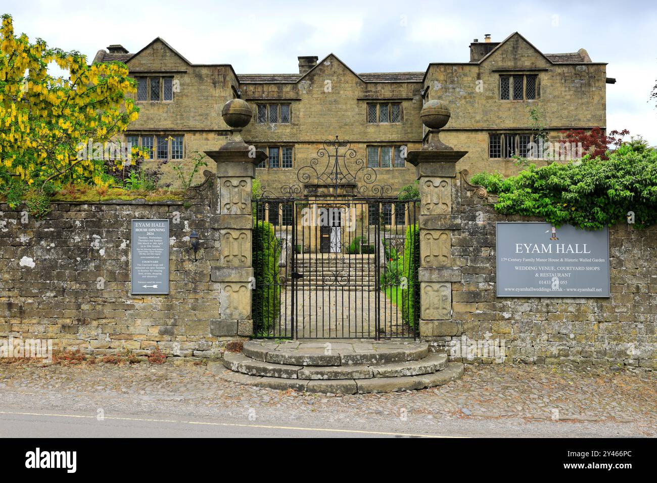 Eyam Hall, Eyam village, Derbyshire, Peak District National Park ...