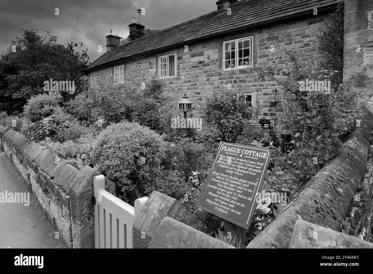 The Plague Cottages, Eyam village, Derbyshire, Peak District National ...