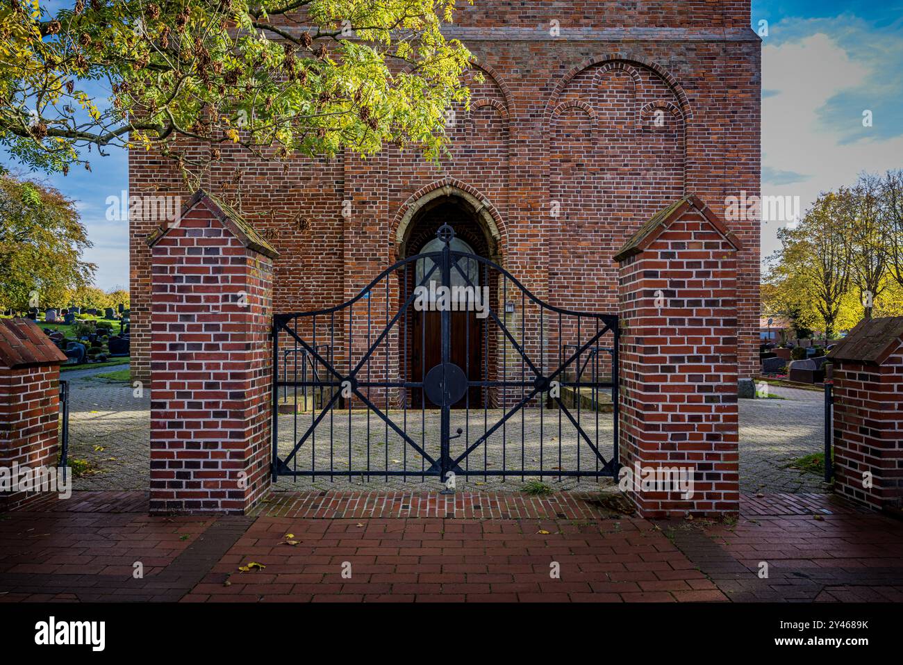 Red brick Historic church in Upgant-Schott， Germany Stock Photo - Alamy