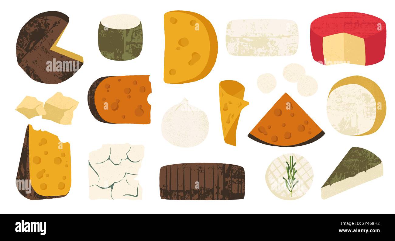 Cheese types. Different types of cheese, swiss gouda roquefort brie ...