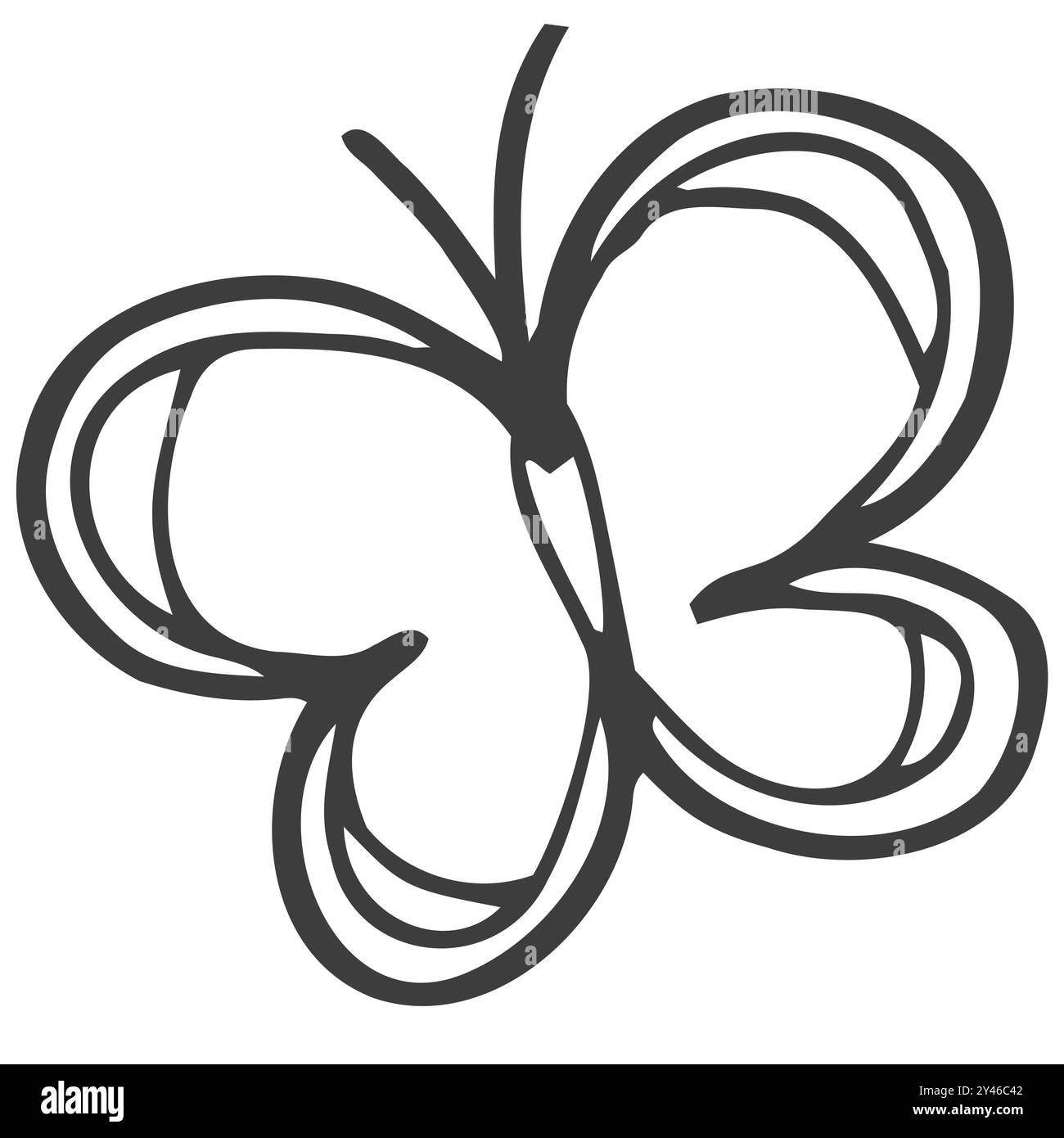 Set minimalistic outline abstract Black and White Stock Photos & Images ...